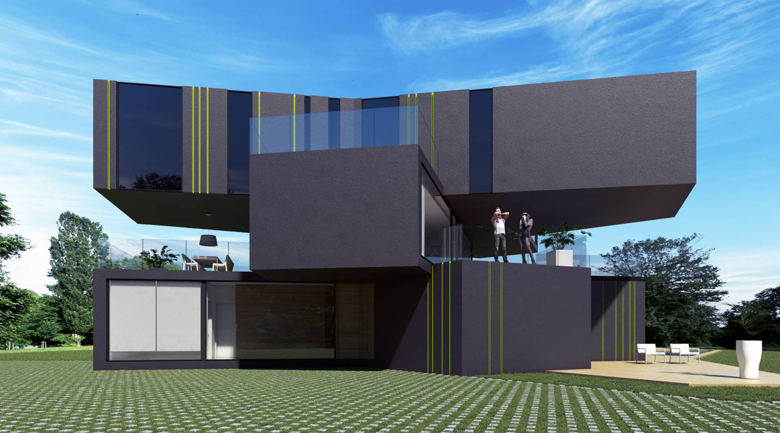 Black Jenga House - ON-A. | Empowering Architectural Ideas